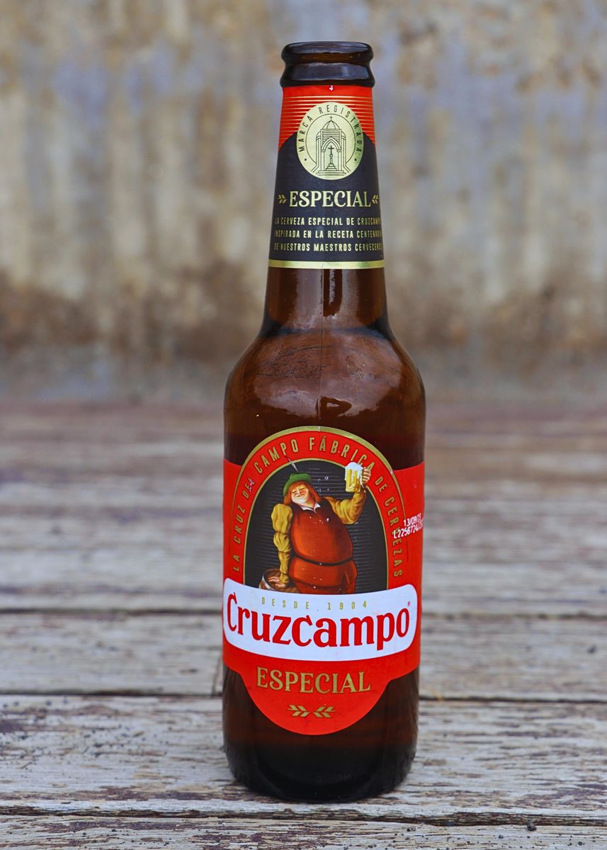 'Cruzcampo Especial Beer Bottle' Poster, picture, metal print, paint by ...