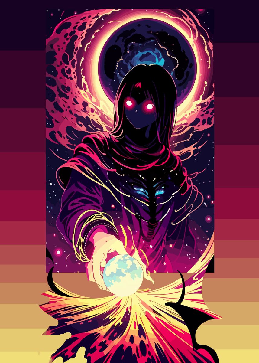 'Cosmic Sorcerer' Poster, picture, metal print, paint by | Displate