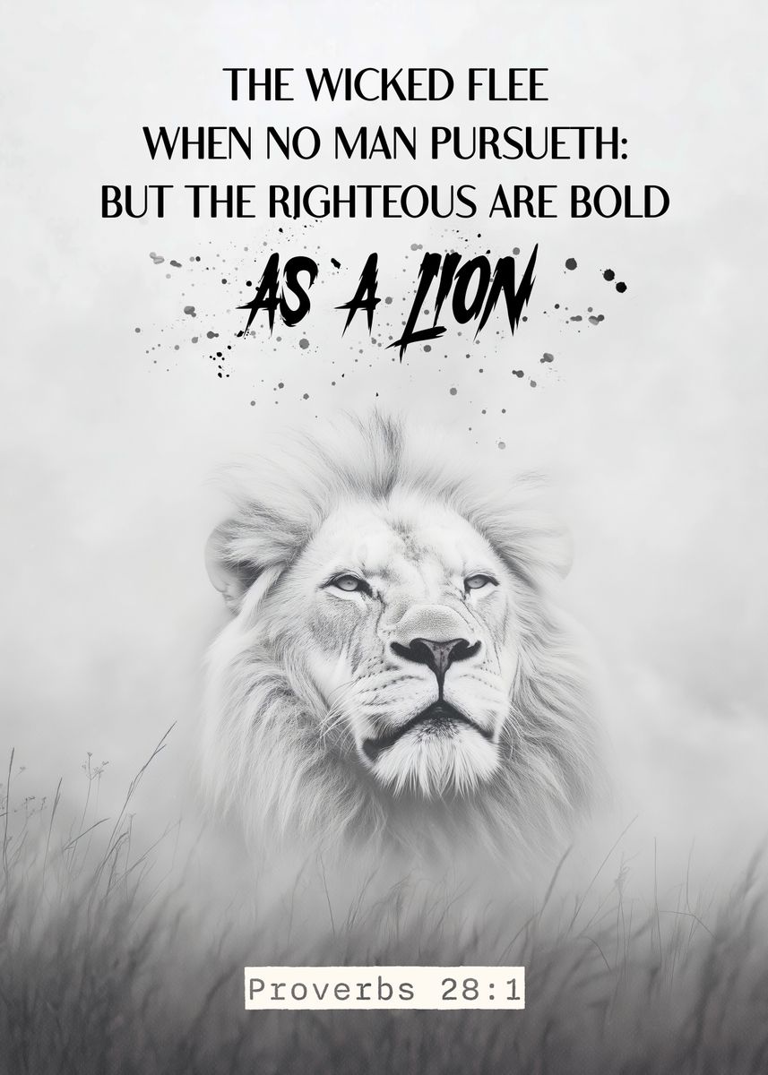'Proverbs 28:1 Quote' Poster, picture, metal print, paint by The ...