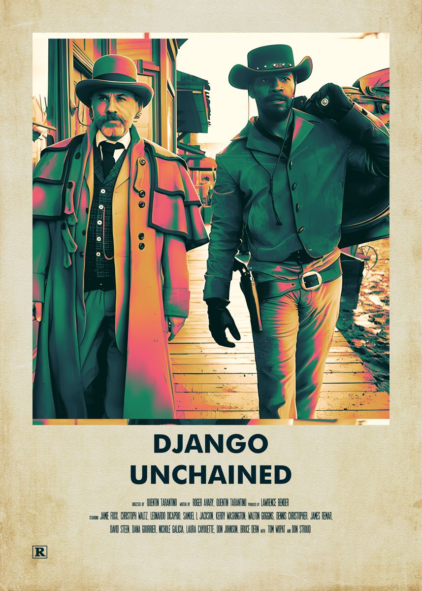'Django Unchained Movie Poster' Poster, picture, metal print, paint by ...