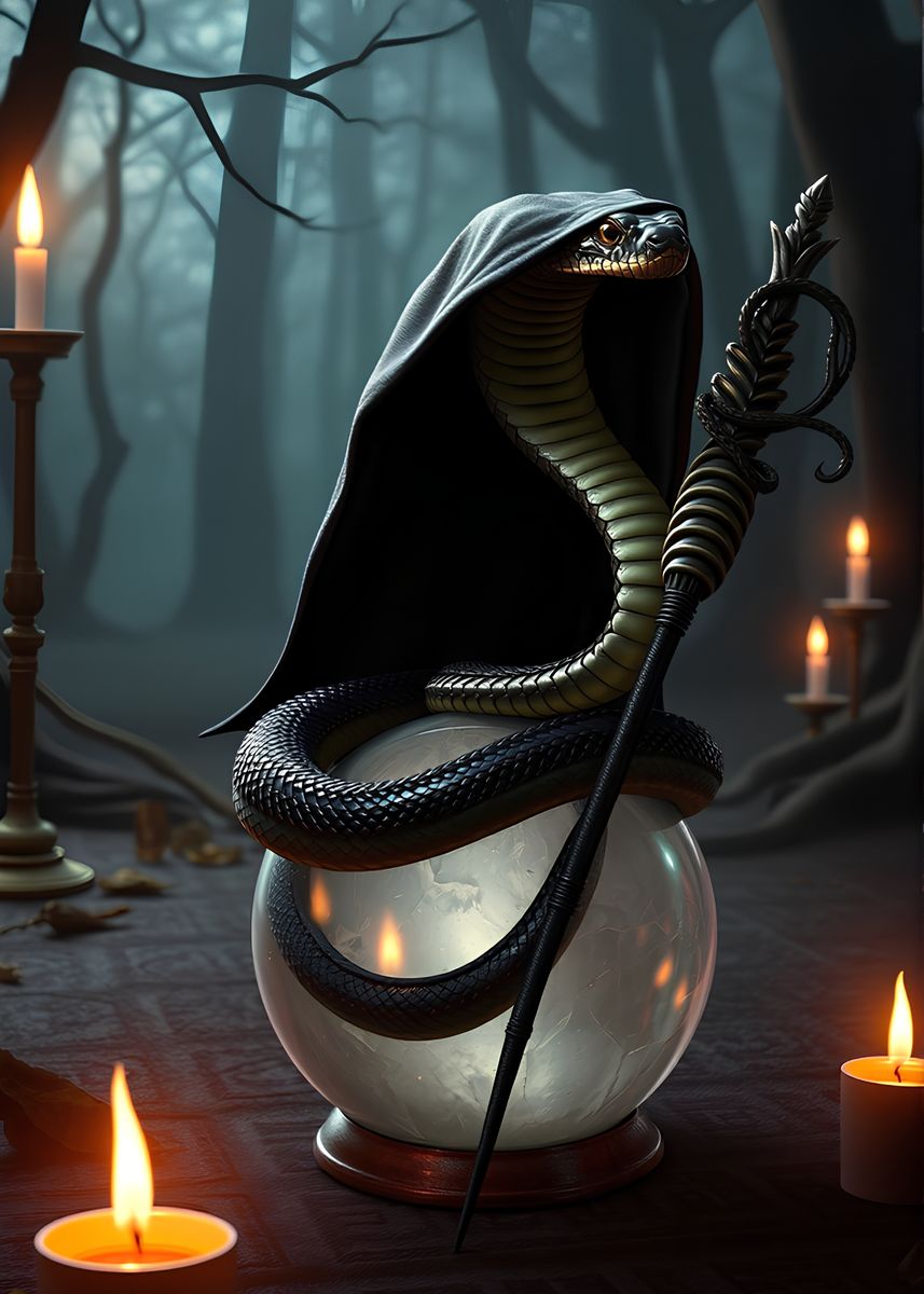 'Serpent Mystic Cobra Snake' Poster, picture, metal print, paint by ...