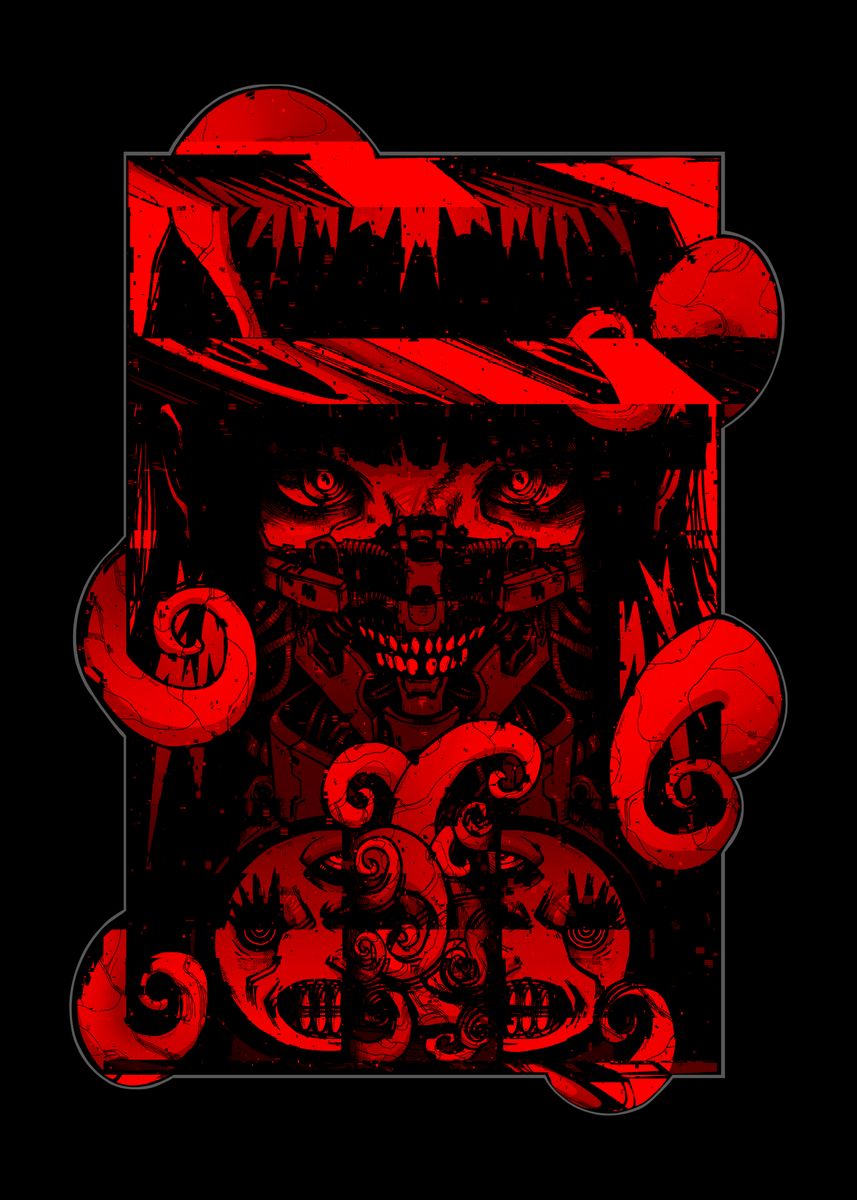 'Cyberpunk Demon Girl' Poster, picture, metal print, paint by ...