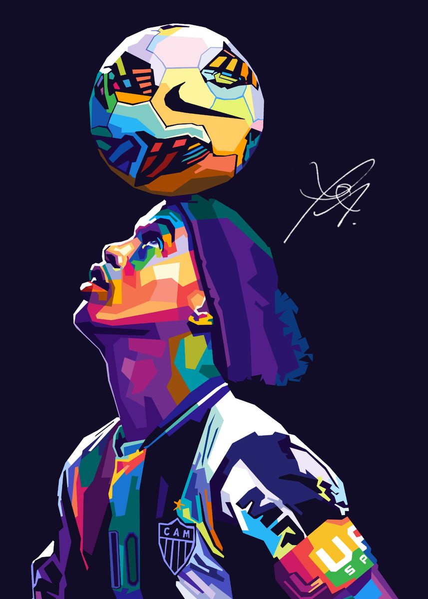 'Ronaldinho Soccer Player Pop Art' Poster, picture, metal print, paint ...