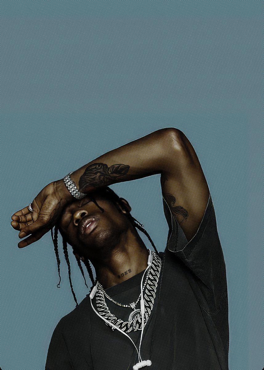 'Travis Scott Portrait' Poster, picture, metal print, paint by ...