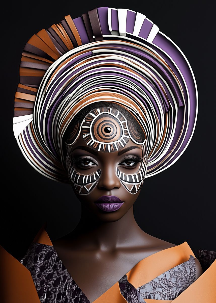 'African Inspired modle' Poster, picture, metal print, paint by Phuong ...