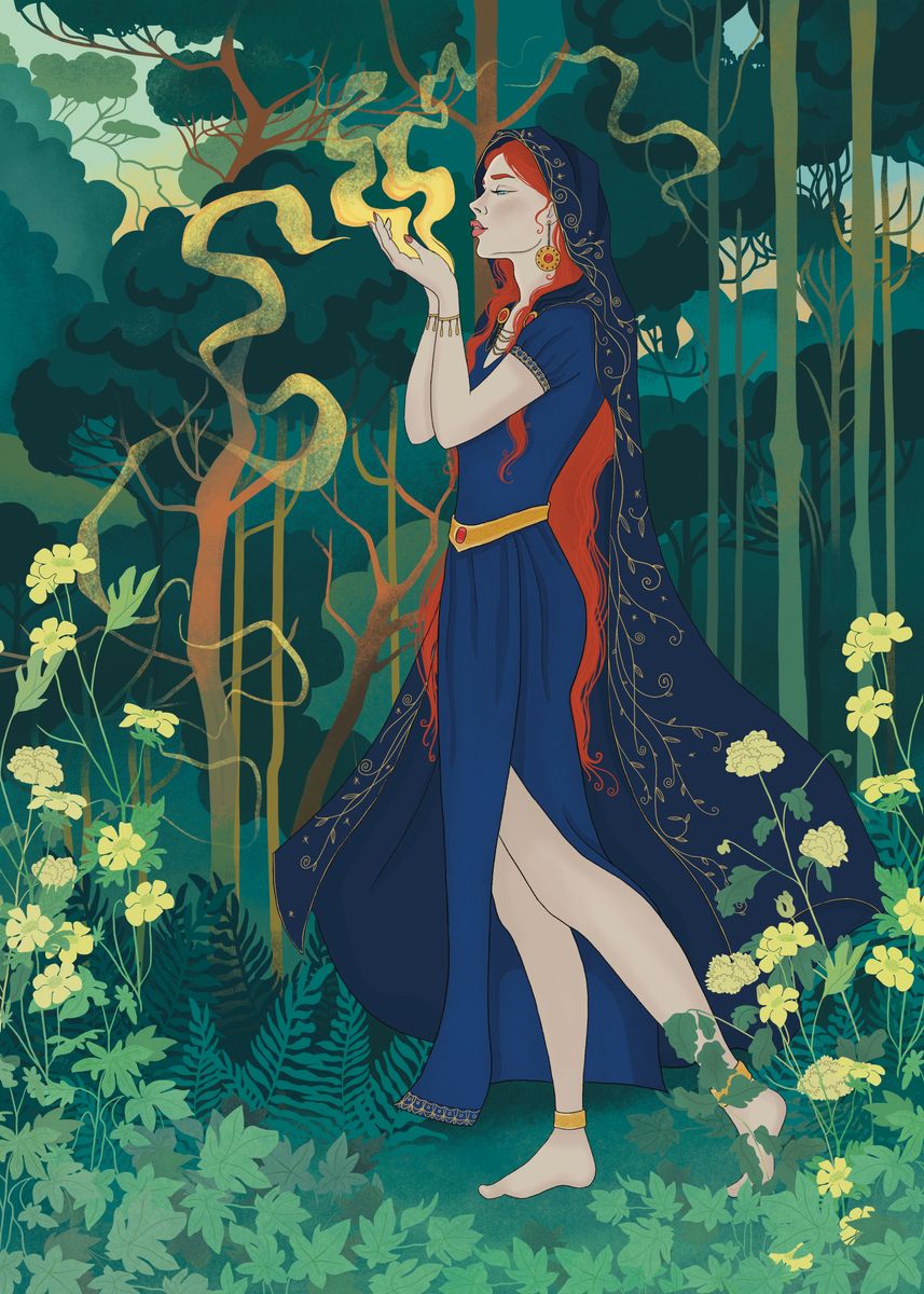 'Forest Enchantress' Poster, picture, metal print, paint by | Displate