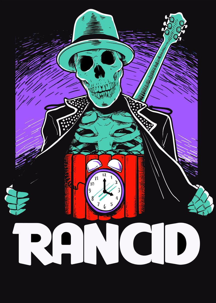 'Rancid Skull with Bomb' Poster, picture, metal print, paint by lisa ...