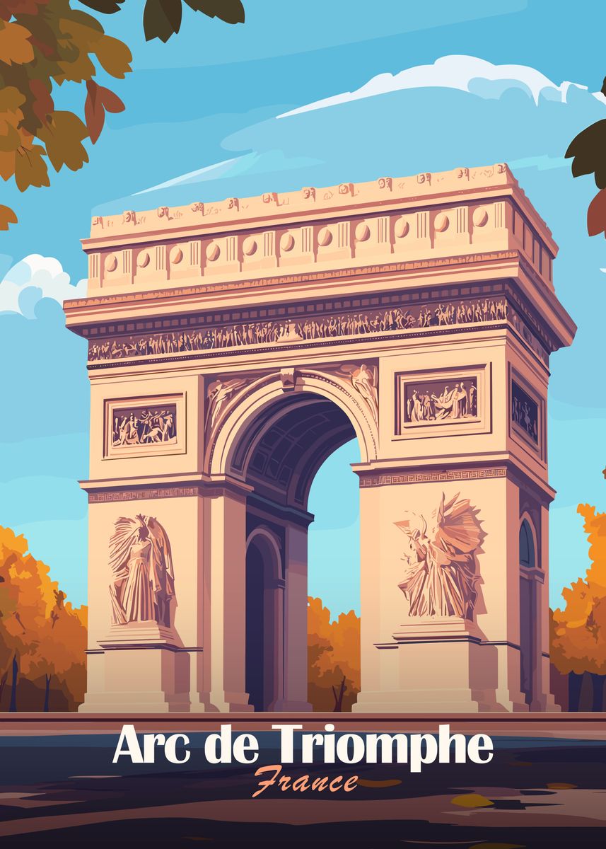 'Arc de Triomphe, Paris' Poster, picture, metal print, paint by Mason ...