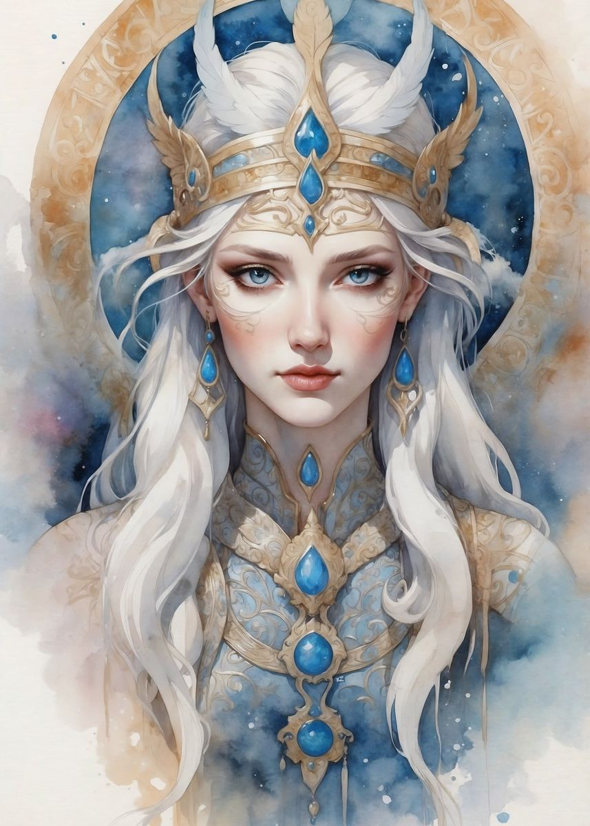 'Watercolor Fantasy Queen' Poster, picture, metal print, paint by Noomy ...