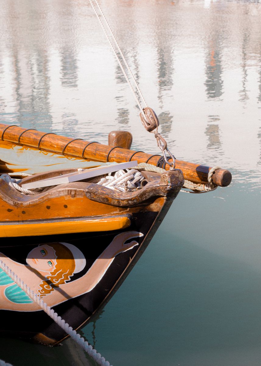 'Boat Bow with Mermaid Painting' Poster, picture, metal print, paint by ...