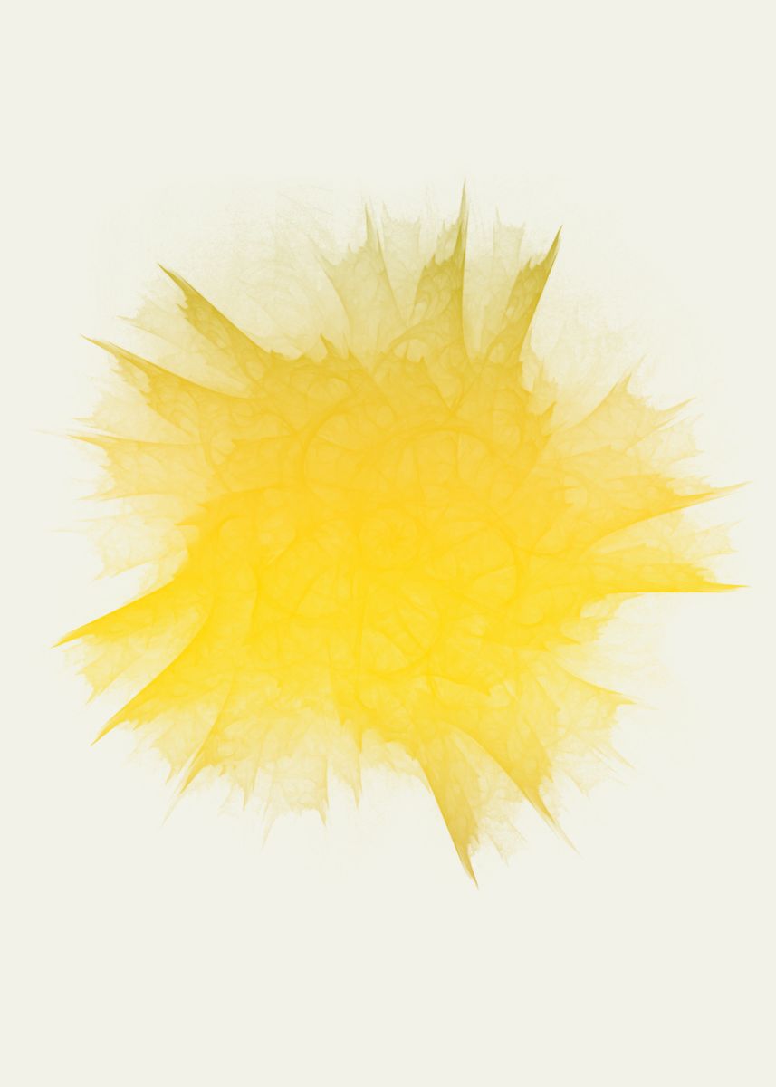 'Abstract Yellow Burst' Poster, picture, metal print, paint by GalatArt ...