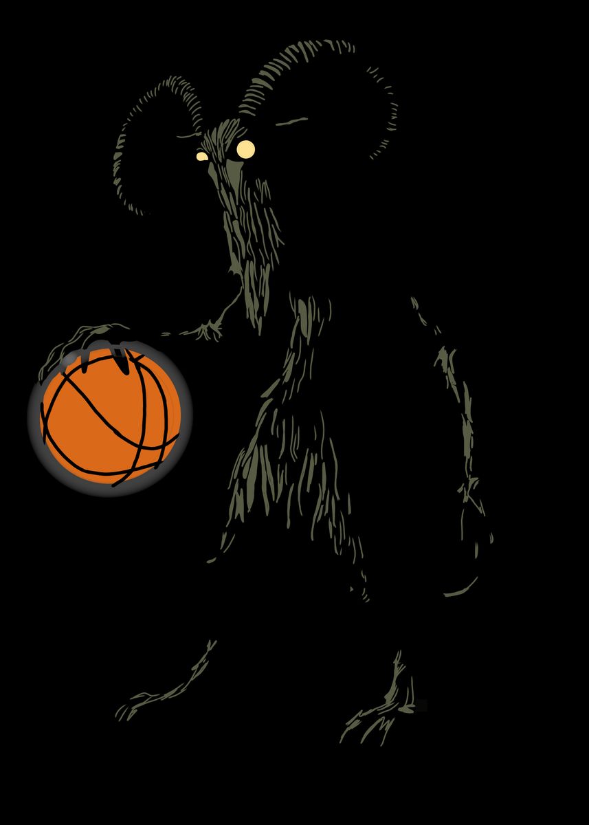 'Basketball Demon' Poster, picture, metal print, paint by rick | Displate