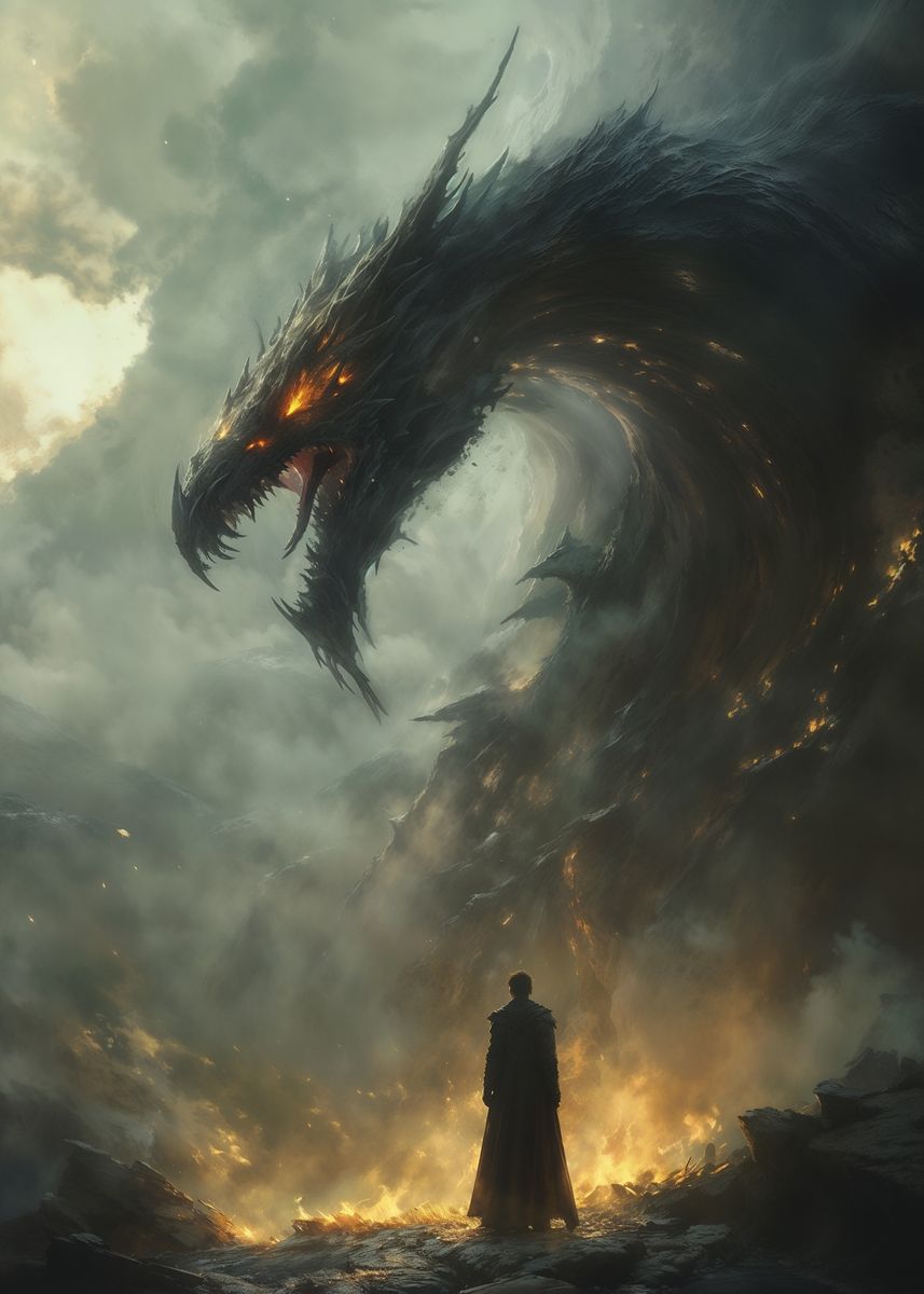'Dragon Wrath Fantasy ' Poster, picture, metal print, paint by ...