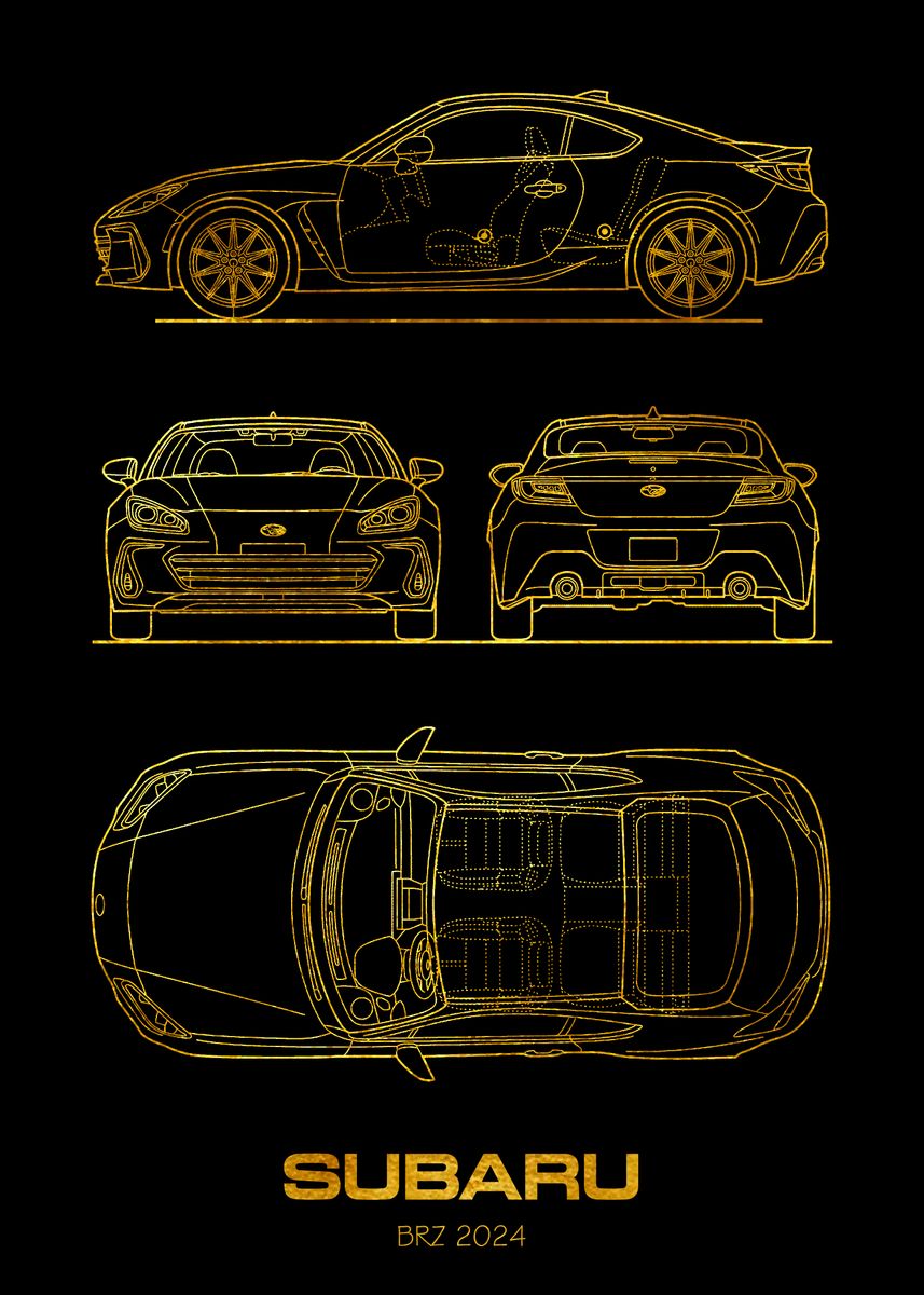 'Subaru BRZ 2024' Poster, picture, metal print, paint by JAT DESIGNS ...