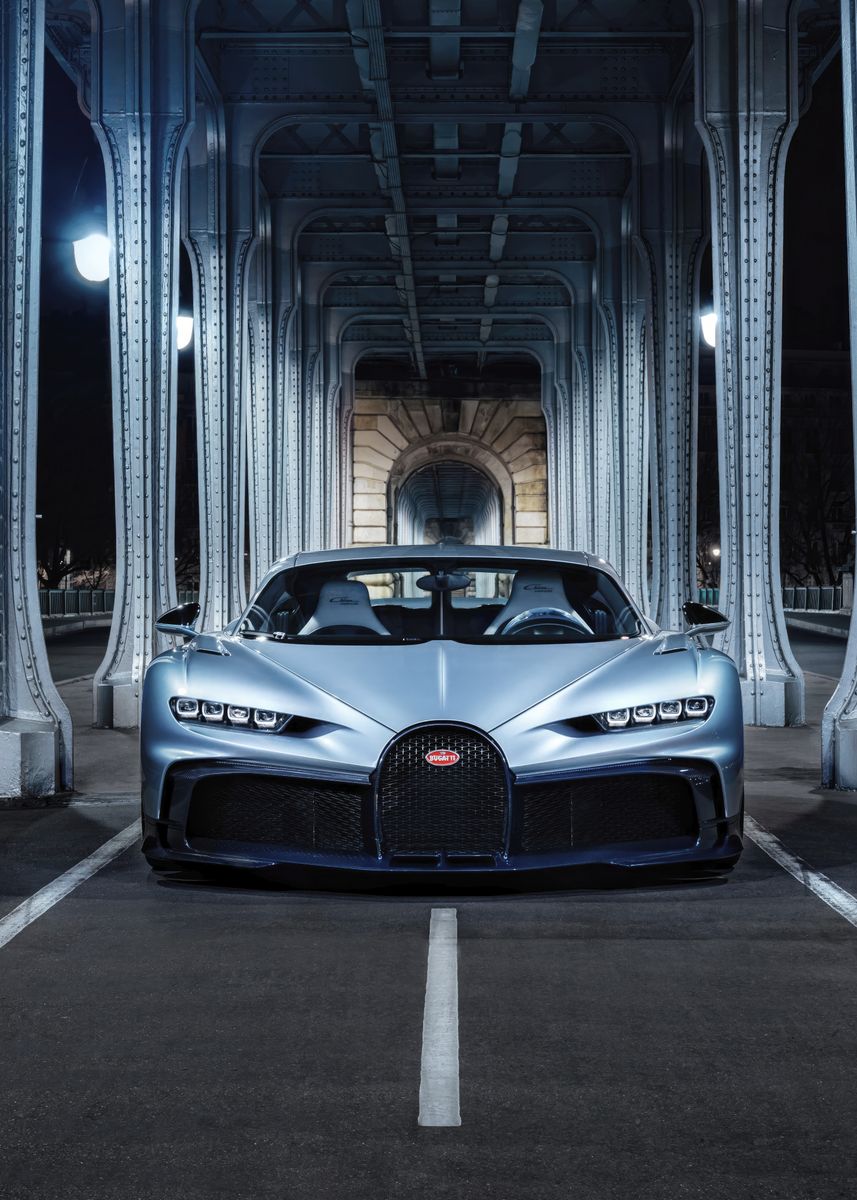 'Bugatti Chiron Under Bridge' Poster, picture, metal print, paint by ...