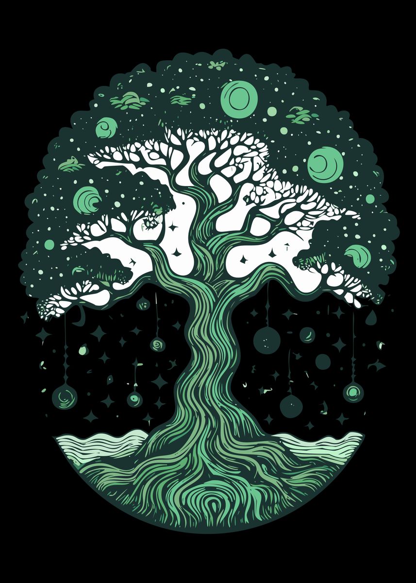 'Green Tree of Life' Poster, picture, metal print, paint by lmfao krany ...