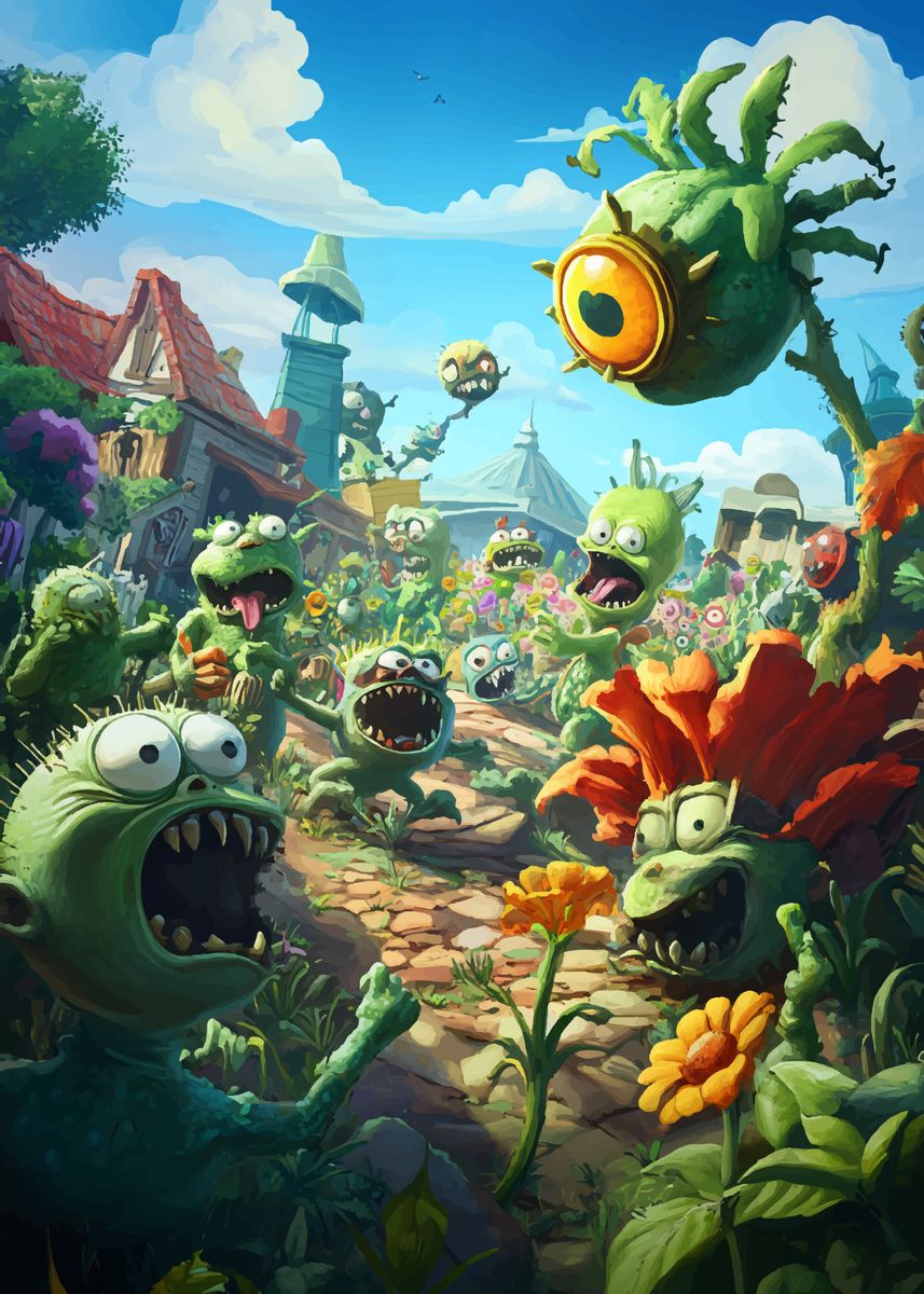 'plants vs zombies' Poster, picture, metal print, paint by STEEZE ART ...