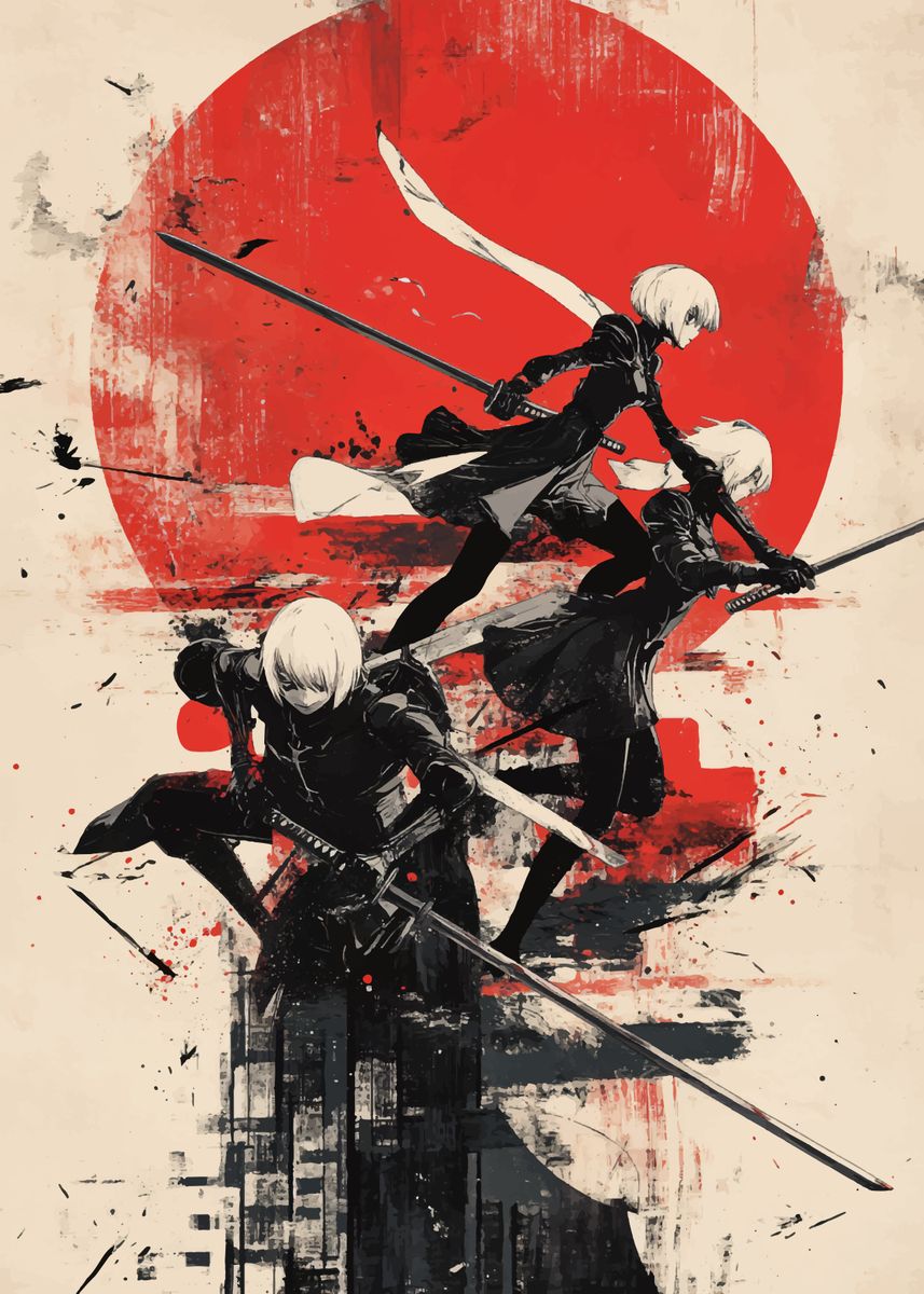 'nier automata 2B game' Poster, picture, metal print, paint by gooD ART ...