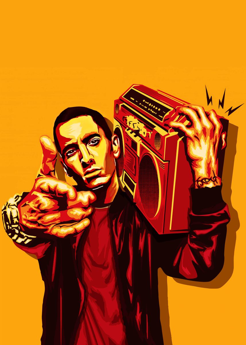'Eminem Boombox' Poster, picture, metal print, paint by lisa black ...