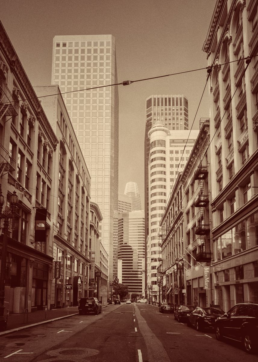 'Sepia Cityscape' Poster, picture, metal print, paint by Jonathan ...