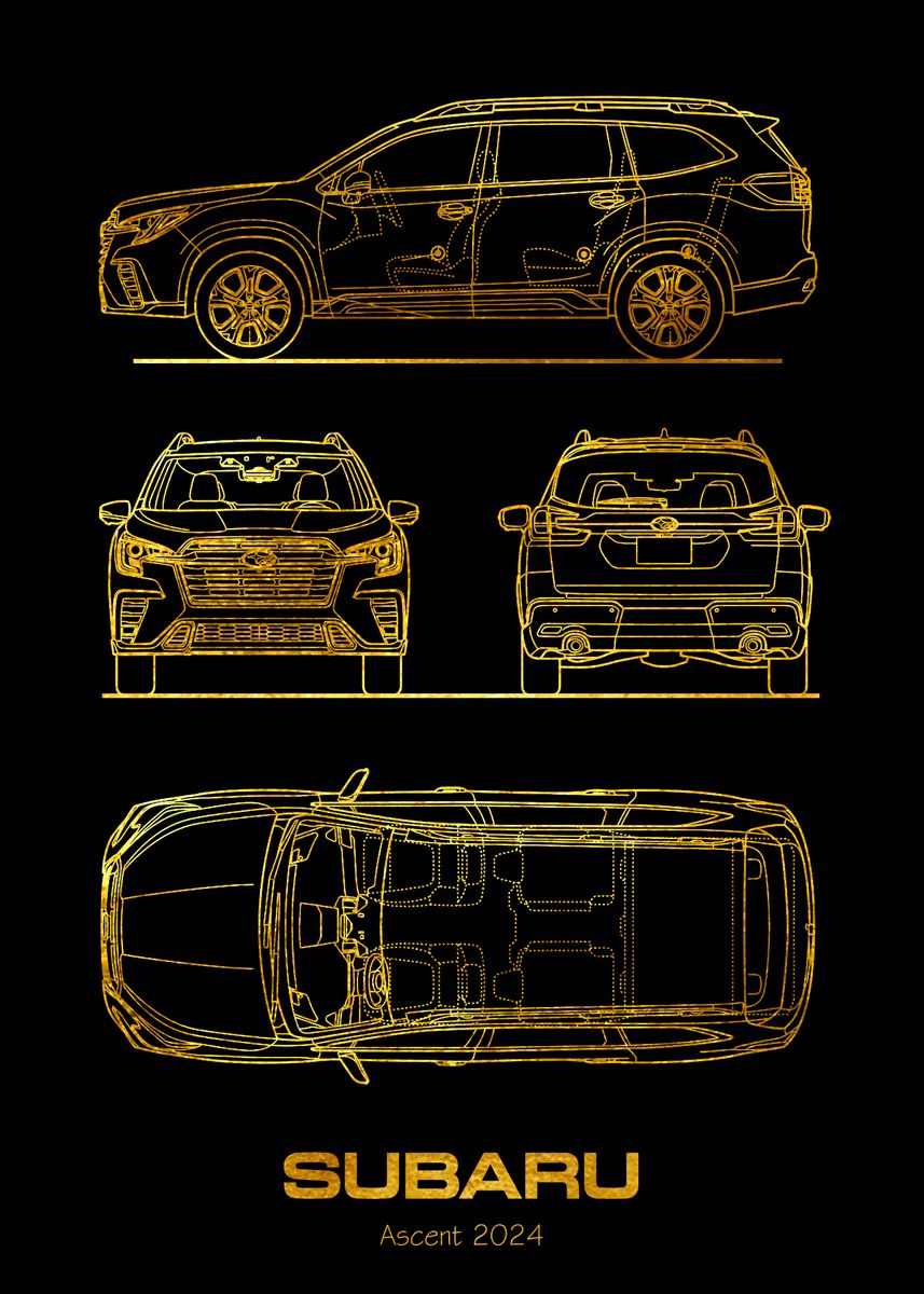 'Subaru Ascent 2024' Poster, picture, metal print, paint by JAT DESIGNS ...