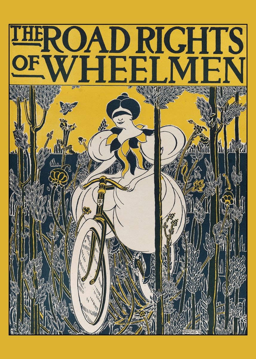 'Vintage Cycling Lithograph 'Road Rights of Wheelmen' Poster' Poster ...