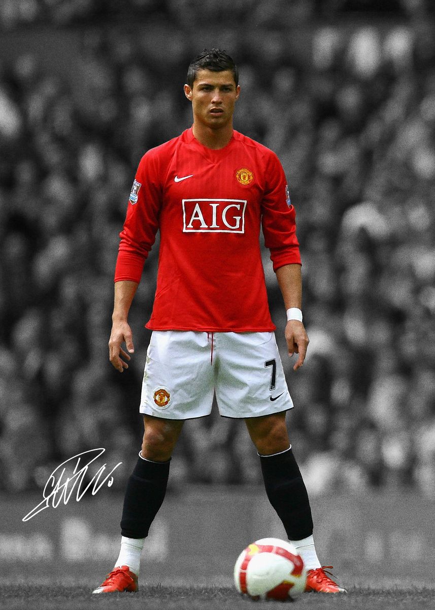 'Cristiano Ronaldo Manchester United' Poster, picture, metal print ...