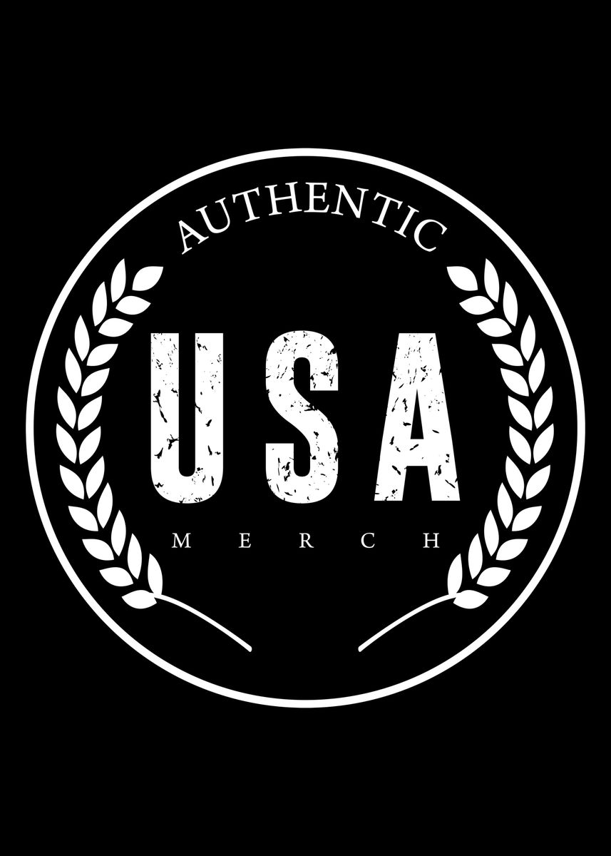 'USA Authentic Merch Logo' Poster, picture, metal print, paint by ...