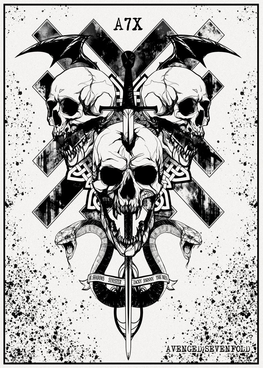 'Avenged Sevenfold' Poster, picture, metal print, paint by Aliana Wong ...
