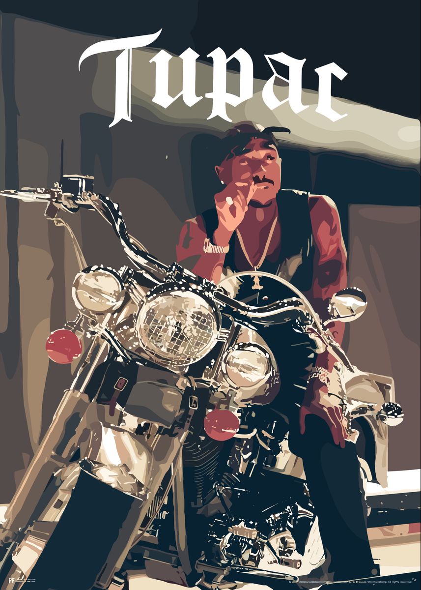 'Tupac Vintage Rap' Poster, picture, metal print, paint by Elg ...