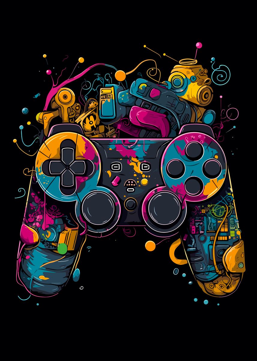 'Gaming Controller Art' Poster, picture, metal print, paint by Pargoy ...