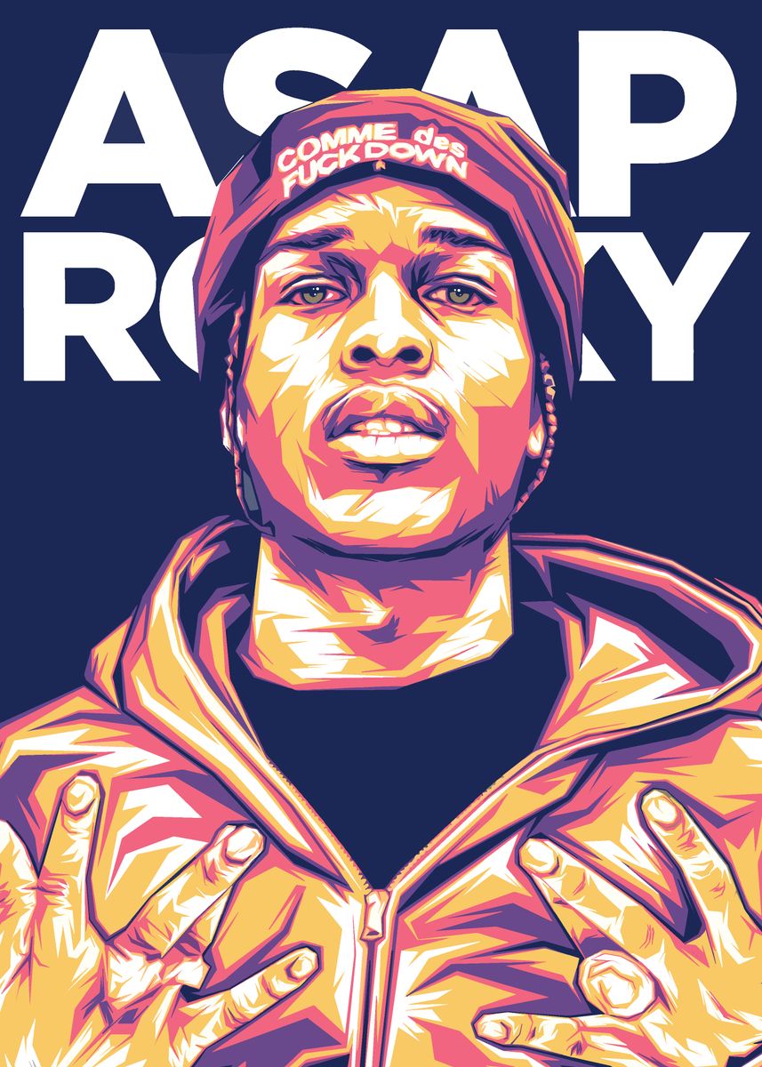 'A$AP Rocky Portrait' Poster, picture, metal print, paint by Artistry ...