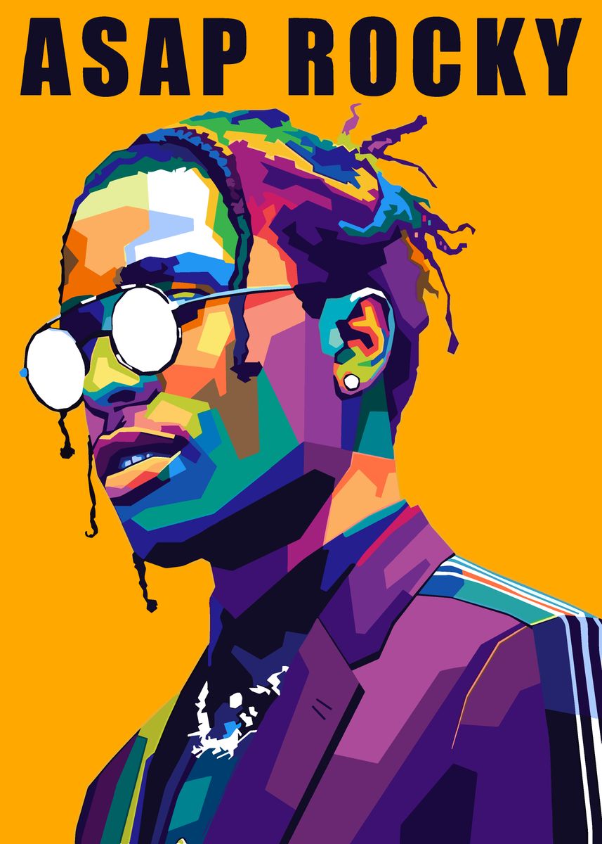 'ASAP Rocky Pop Art Portrait' Poster, picture, metal print, paint by ...