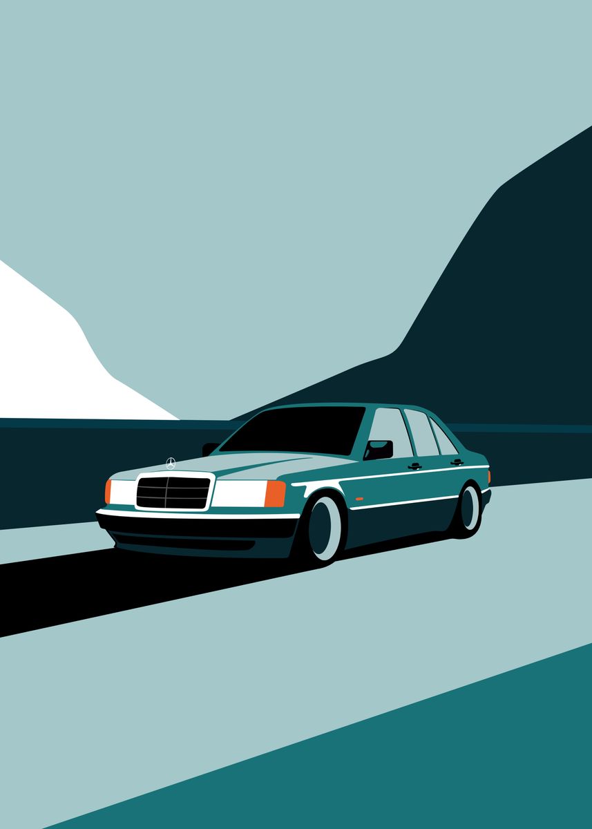 'Mercedes Benz 190E W201' Poster, picture, metal print, paint by ...