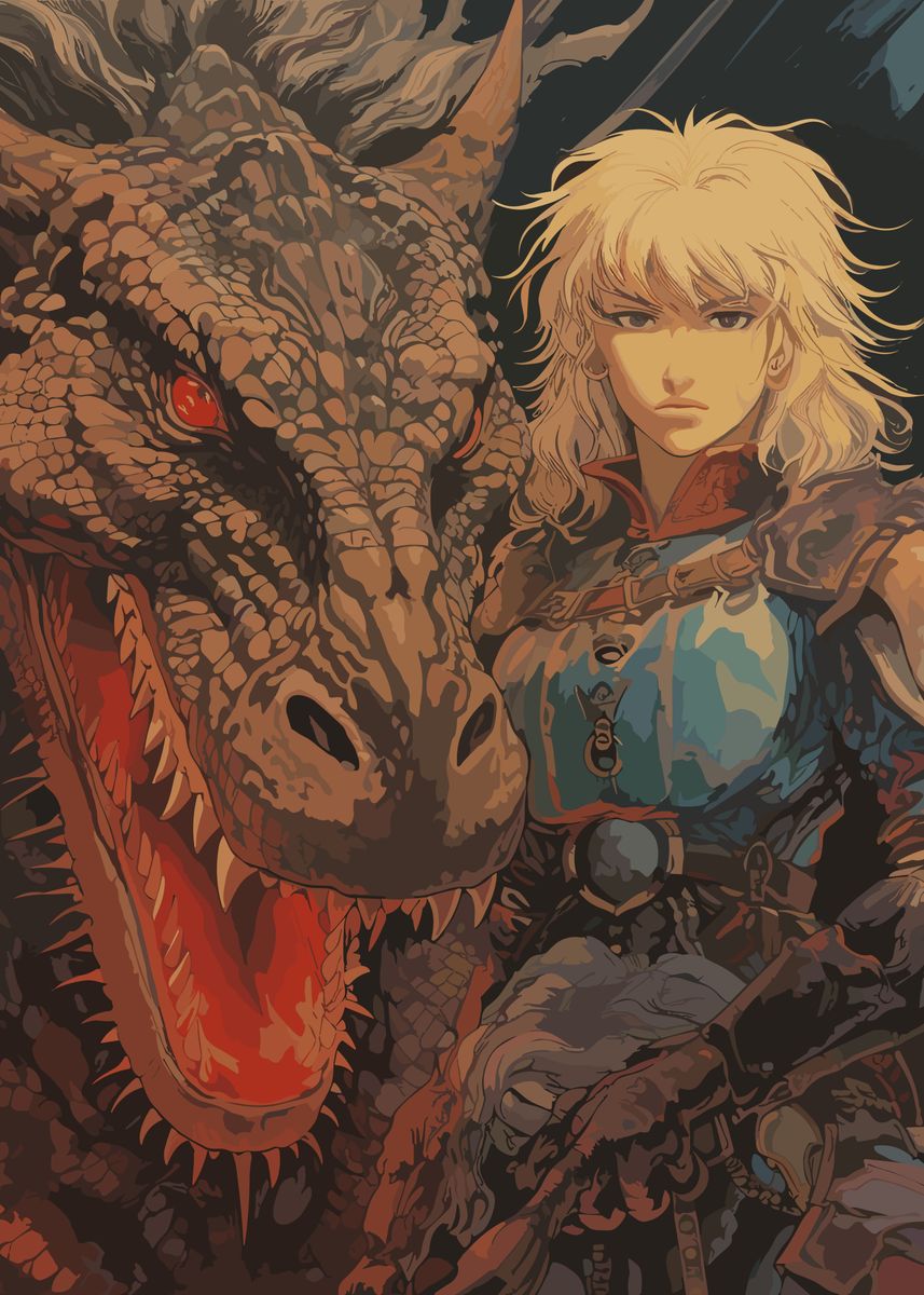 'Dark Fantasy Dragon Rider' Poster, picture, metal print, paint by Ray ...