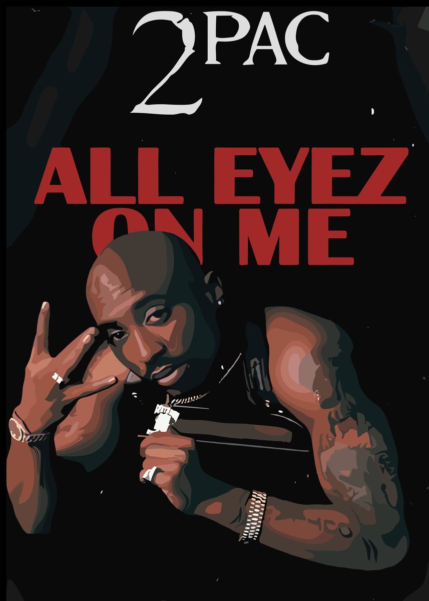 '2Pac Tupac' Poster, picture, metal print, paint by Elg Production ...