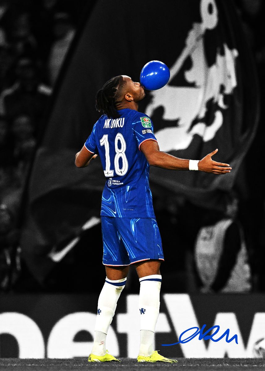 'Christopher Nkunku' Poster, picture, metal print, paint by Brian John ...