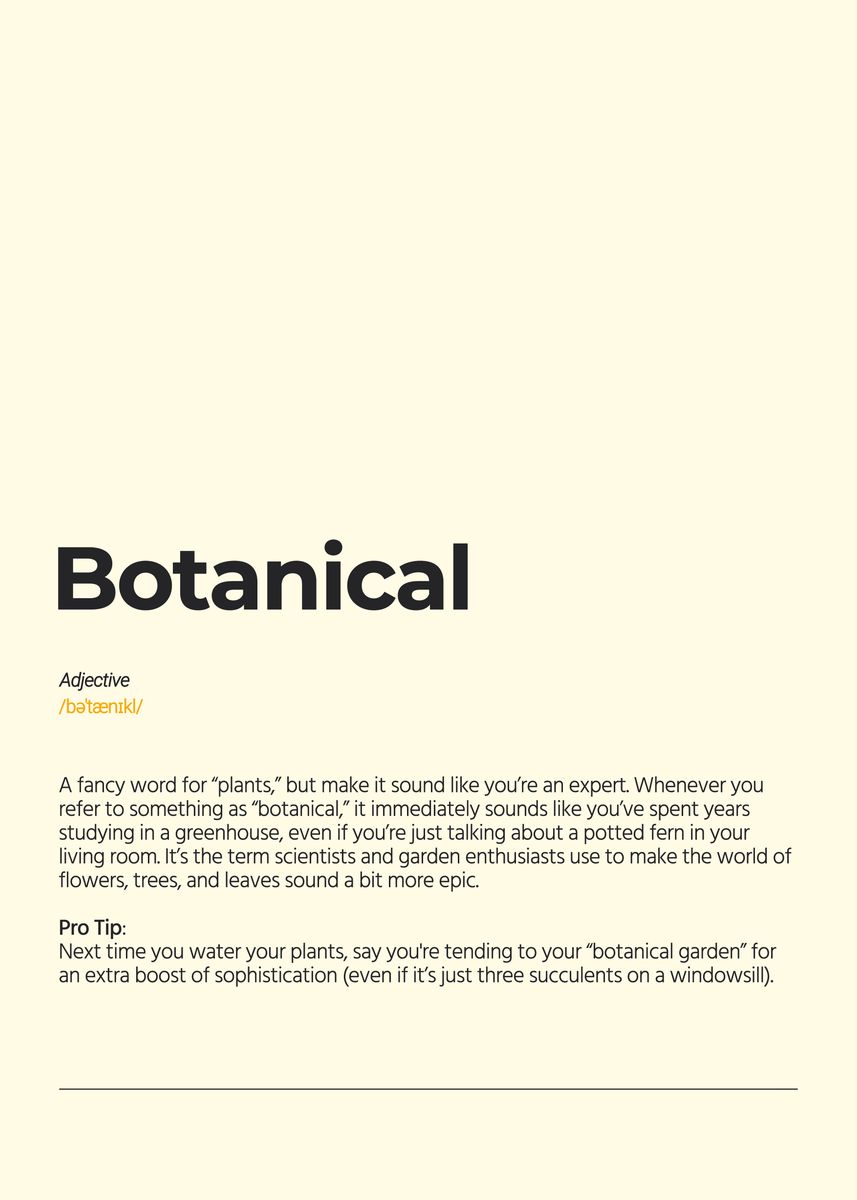 'Botanical Word Art' Poster, picture, metal print, paint by Mr Penguin ...