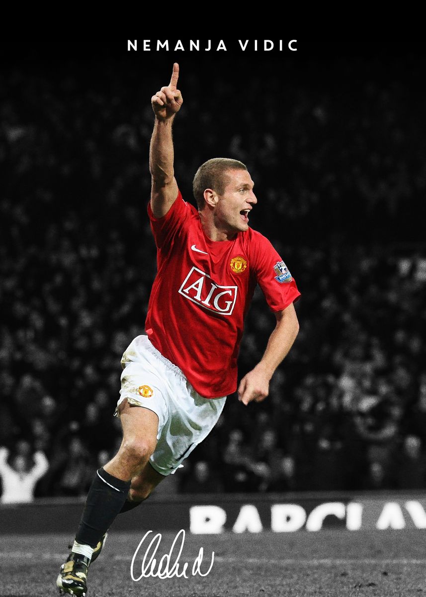 'Nemanja Vidic' Poster, picture, metal print, paint by Brian John ...