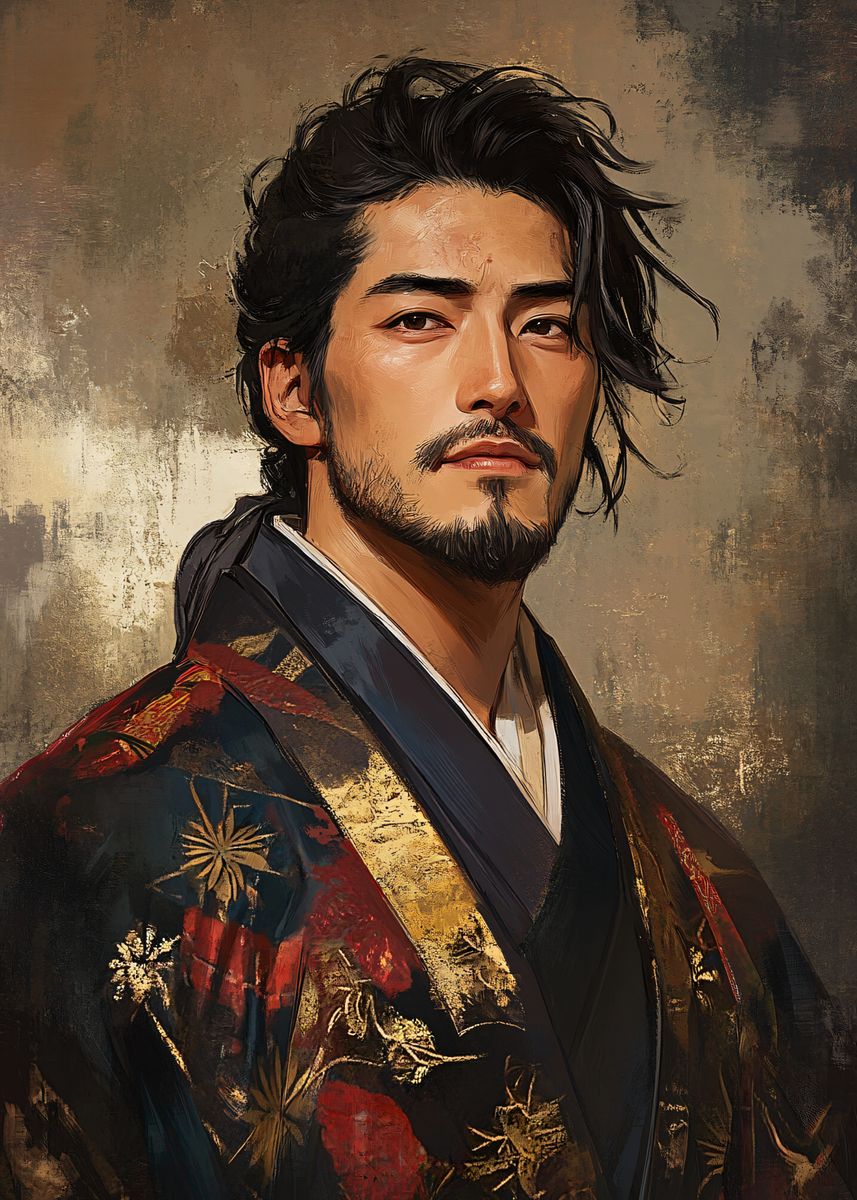 'Miyamoto Musashi Portrait' Poster, picture, metal print, paint by Ega ...