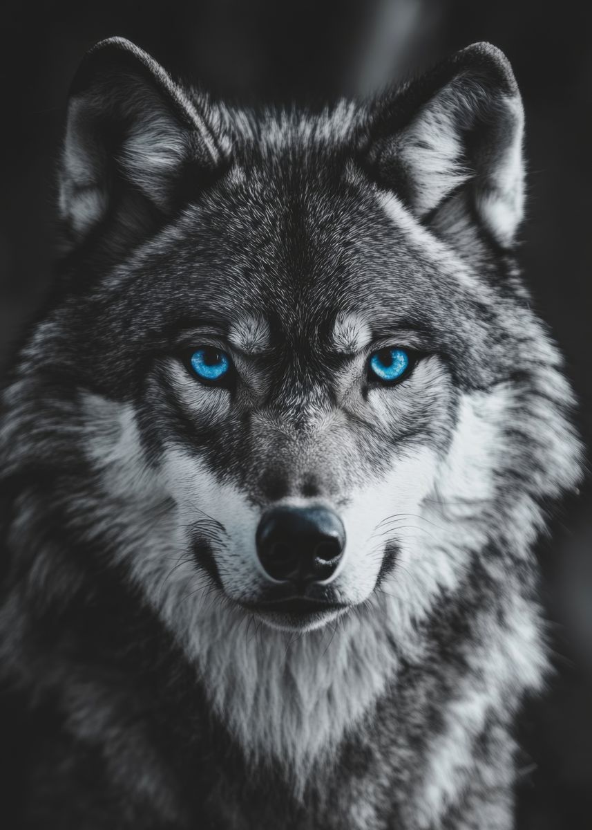 'Wolf with Blue Eyes' Poster, picture, metal print, paint by Byrdyak ...