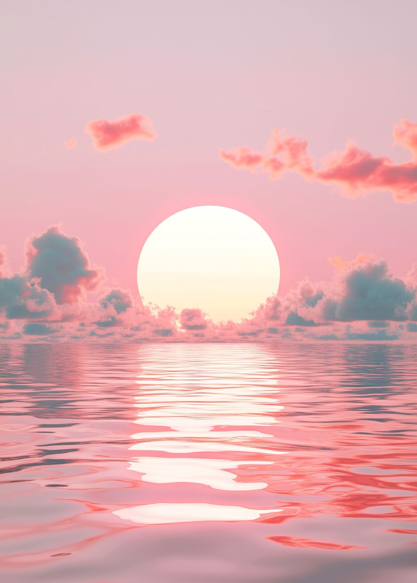 'Ocean Sunset' Poster, picture, metal print, paint by CHOKR | Displate