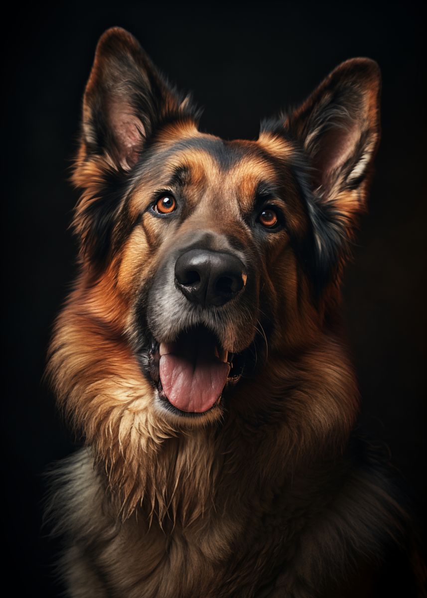 'German Shepherd Portrait' Poster, picture, metal print, paint by Yuki ...