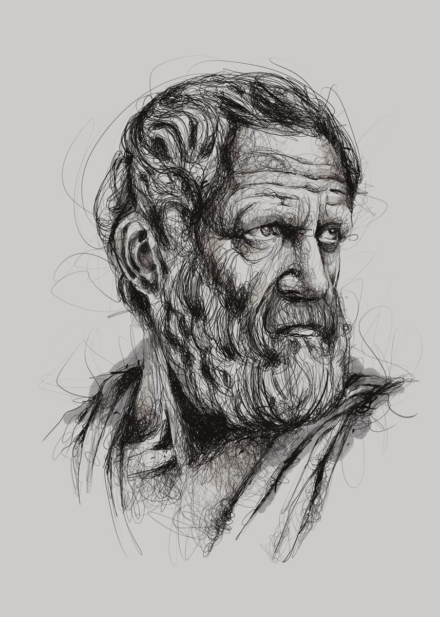 'Aristotle' Poster, picture, metal print, paint by ISA TERESA | Displate