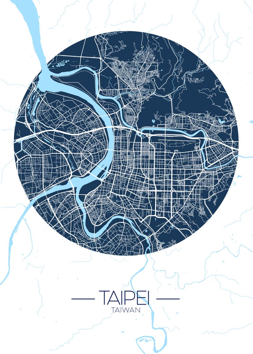 'Taipei City Map' Poster, picture, metal print, paint by MyDigitalMind ...