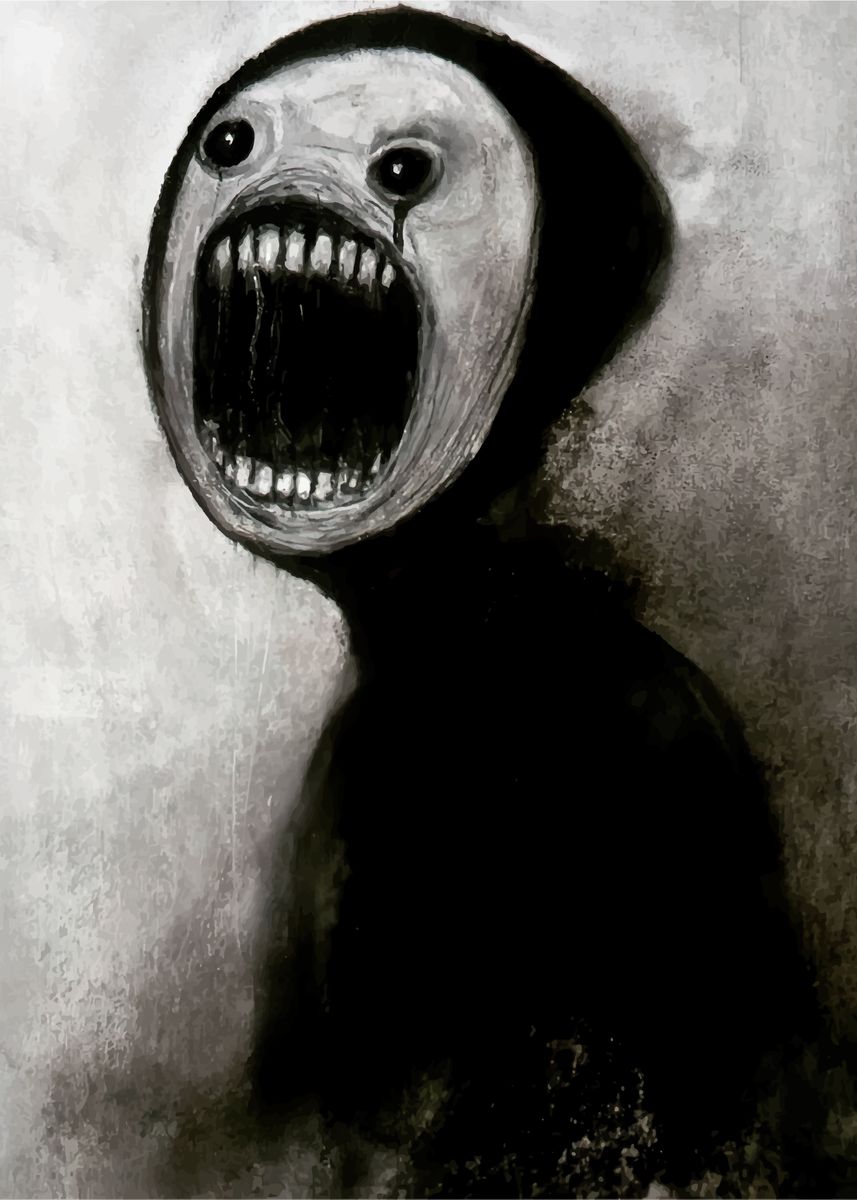 'Screaming Figure' Poster, picture, metal print, paint by | Displate