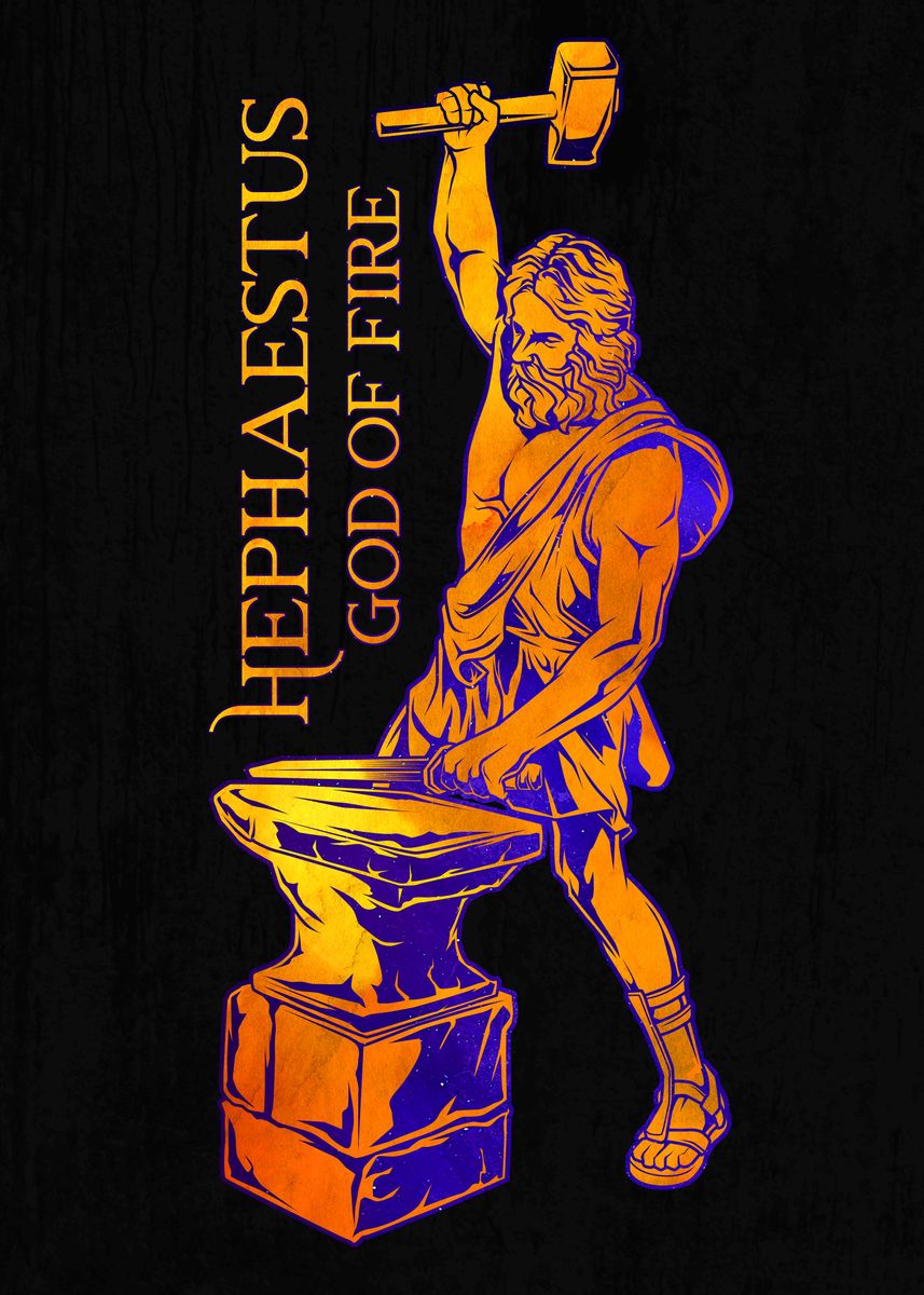 'Hephaestus - Greek God of Fire' Poster, picture, metal print, paint by ...