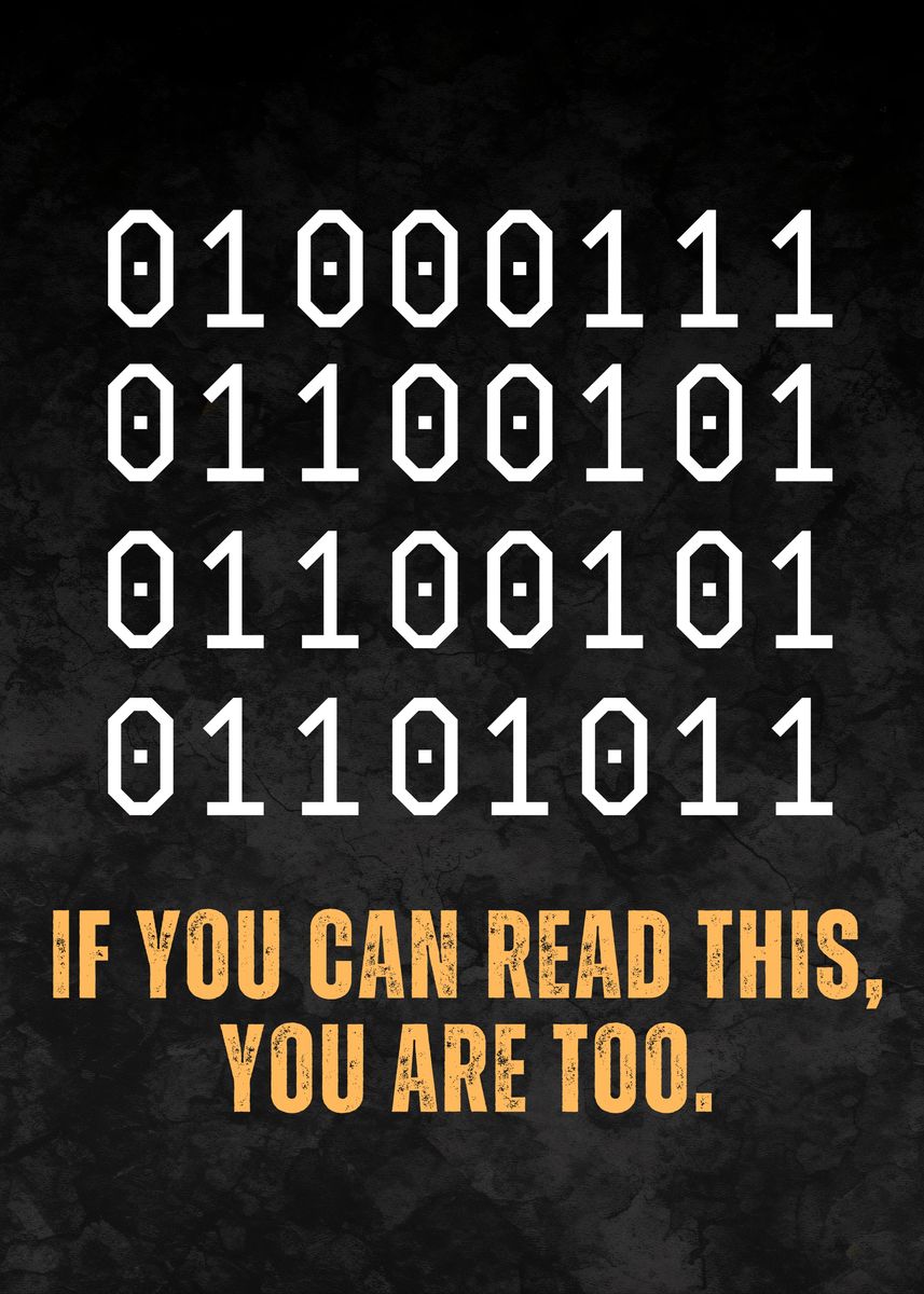 'Funny Binary Code' Poster, picture, metal print, paint by Aisavart ...