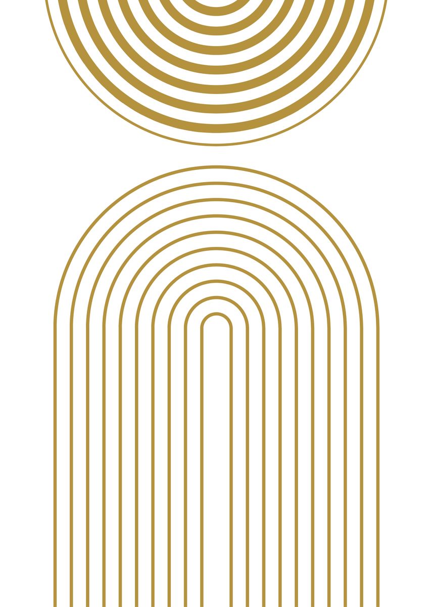 'Golden Geometric Art' Poster, picture, metal print, paint by AndiSart ...