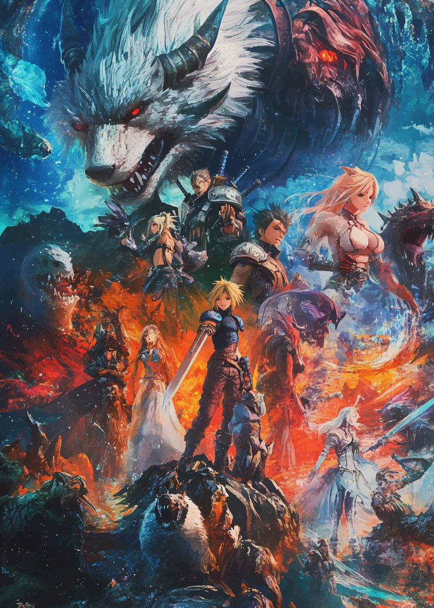 'Final Fantasy poster' Poster, picture, metal print, paint by in here ...